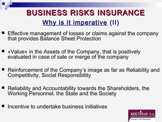 Insurance of Corporate Business Risks | PPT