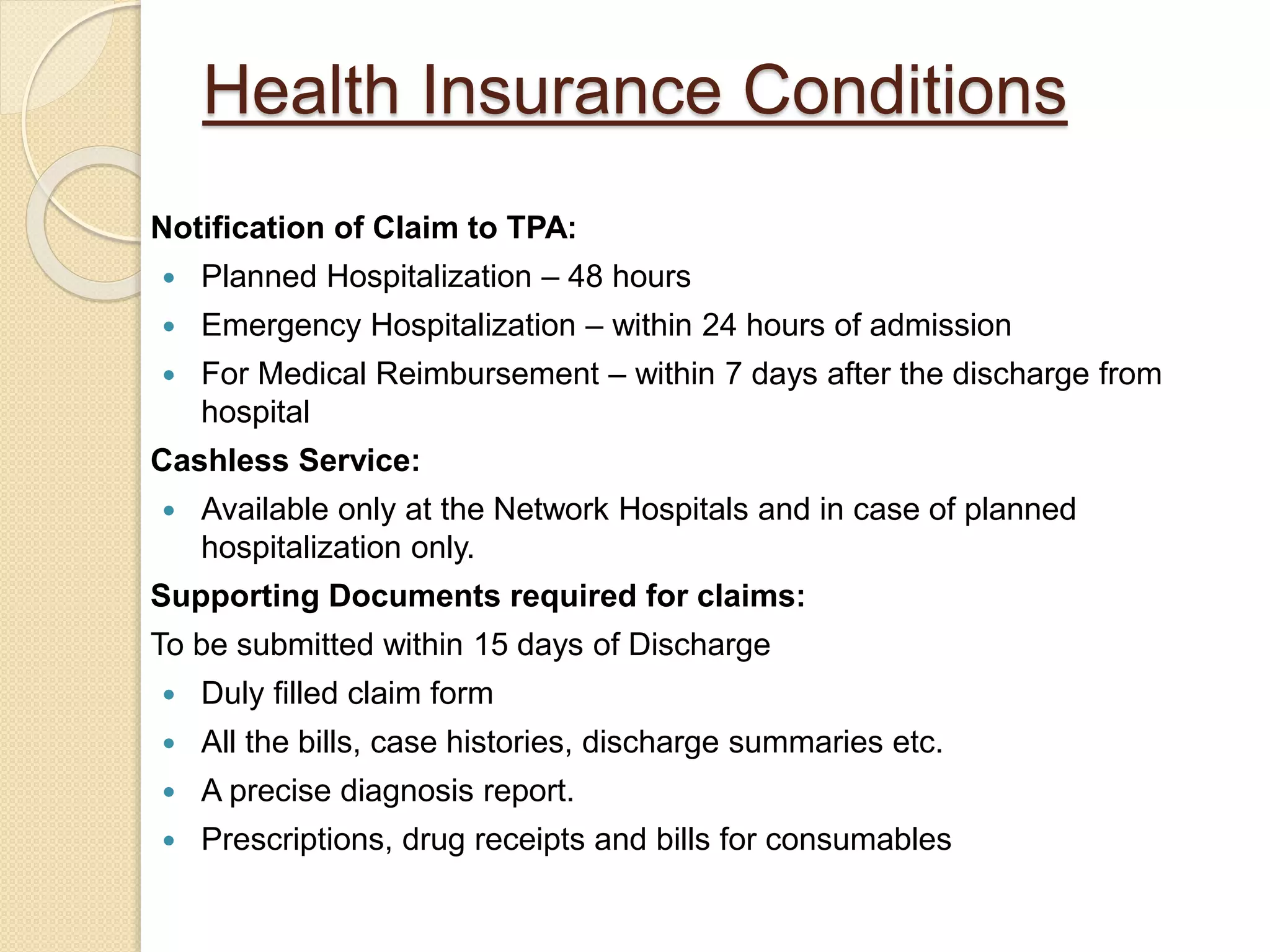 Insurance policy conditions | PPTX