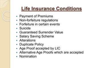Insurance policy conditions | PPT