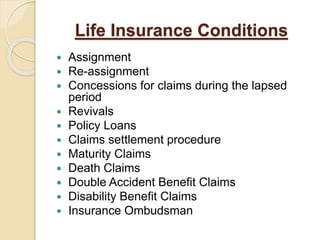 Insurance policy conditions | PPT