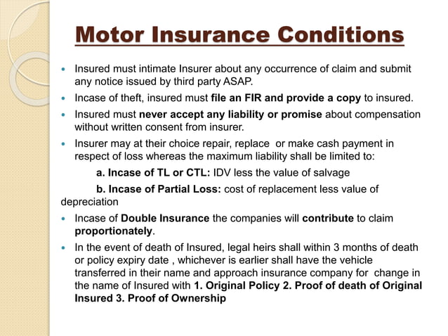 Insurance policy conditions | PPT