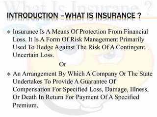 Insurance Sector in India ppt | PPTX
