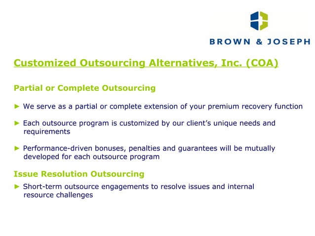 Insurance premium collection services presentation | PPT