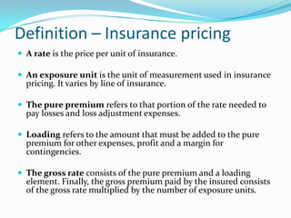 Insurance pricing | PPTX