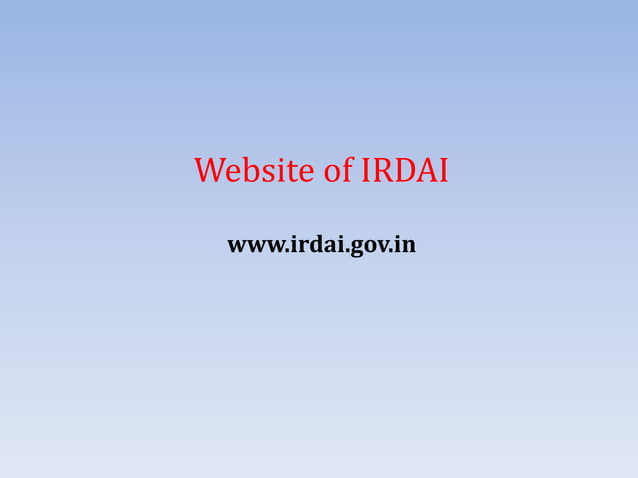 Insurance regulatory and development authority of india ppt | PPTX | Business Banking & Finance ...