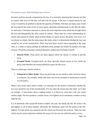 Practice and Implication of Principle of Proximate Cause by the ...