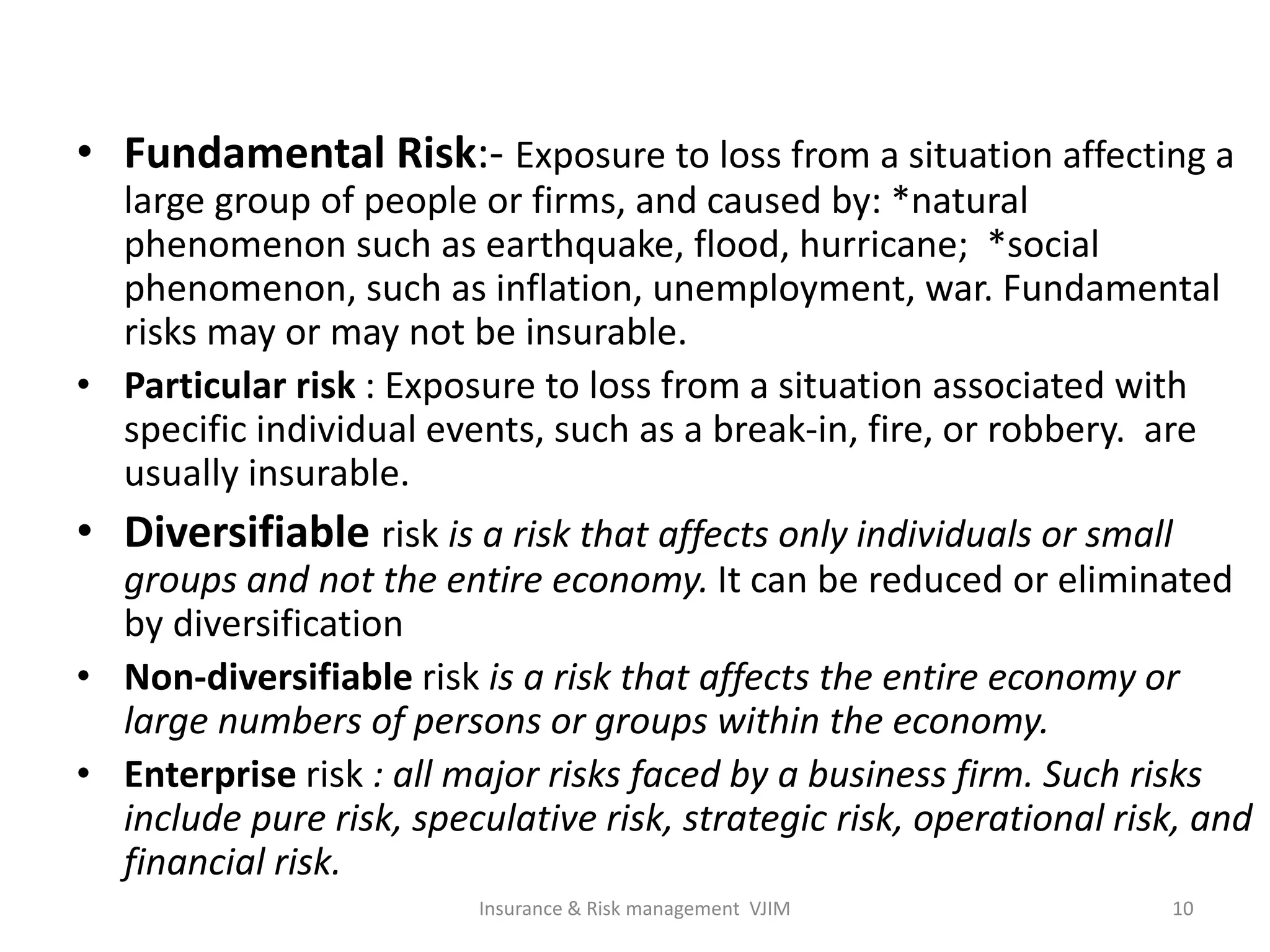 Insurance & risk management modeule 1 part1 a | PPTX