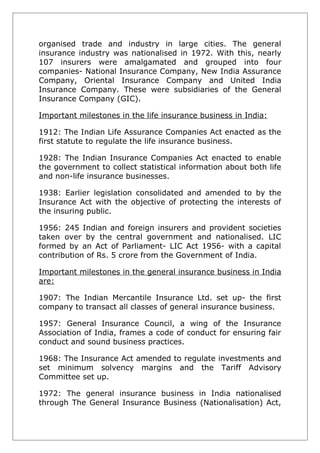 Insurance sector refroms in INDIA | DOC