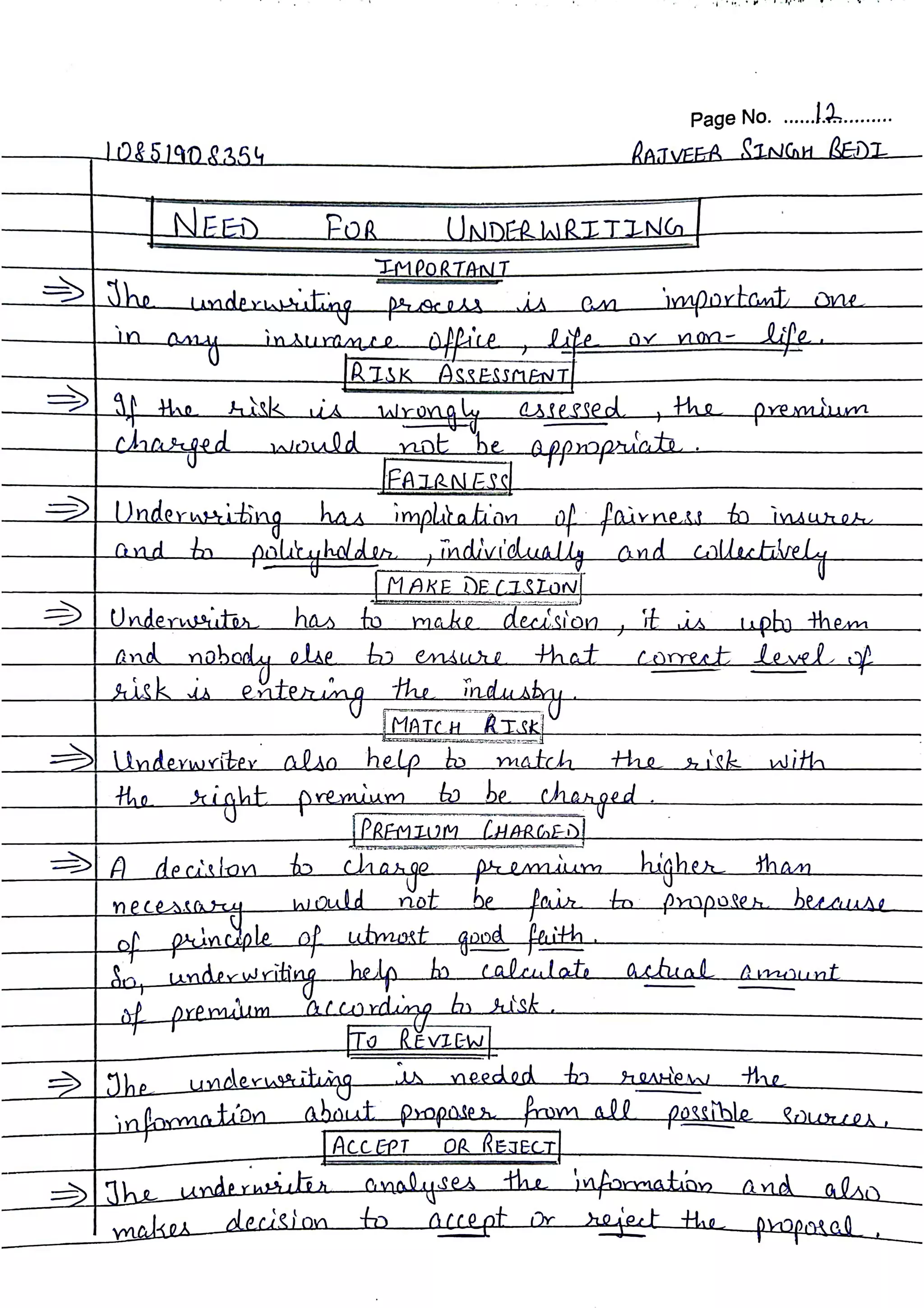Insurance service management | B com sem 5th | Hand written Notes | by ...