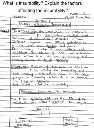 Insurance service management | B com sem 5th | Hand written Notes | by ...