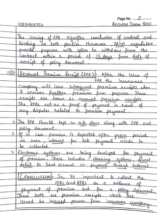 Insurance service management | B com sem 5th | Hand written Notes | by ...