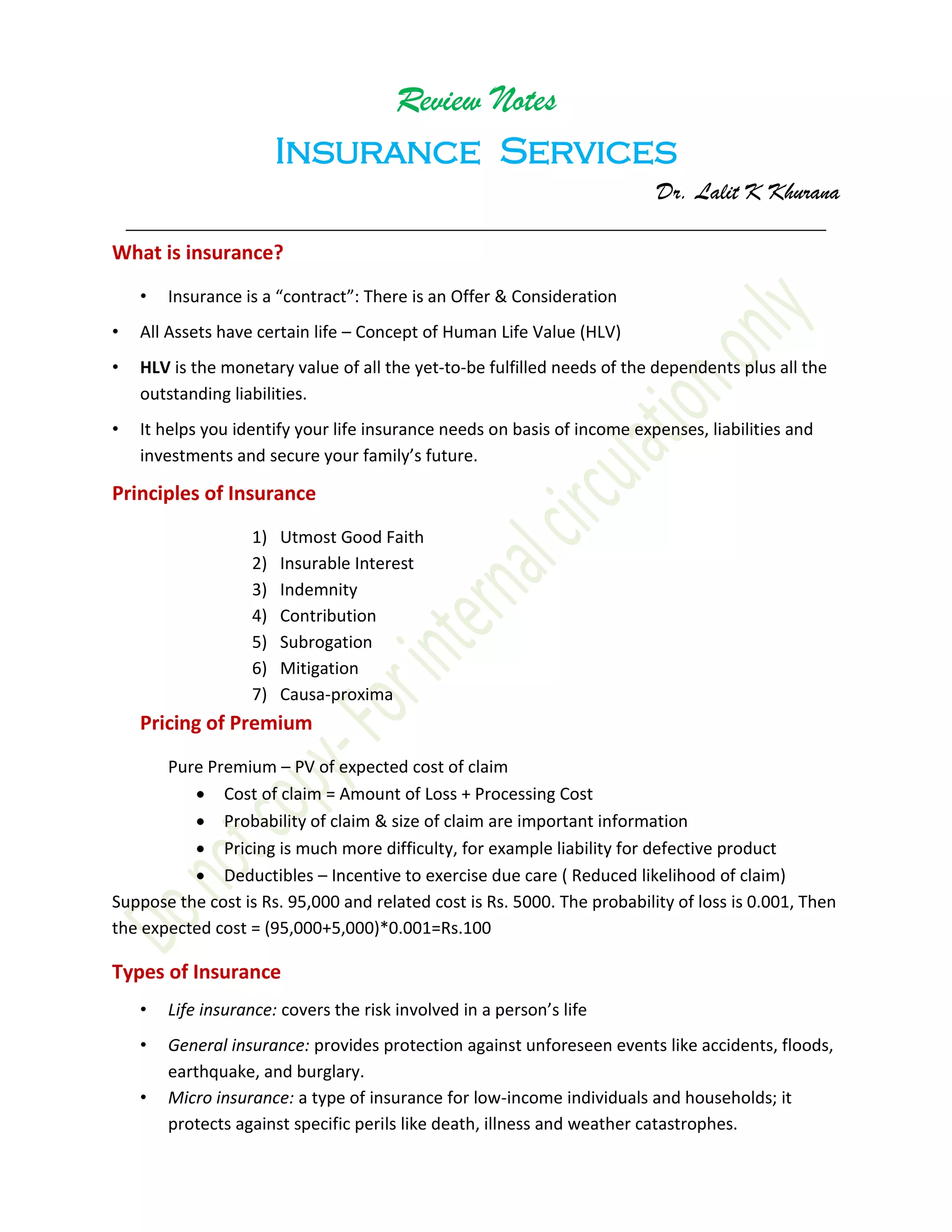 Insurance services | PDF