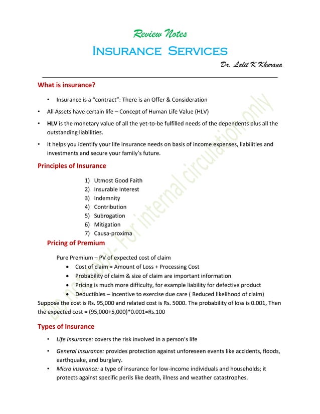 Insurance services | PDF