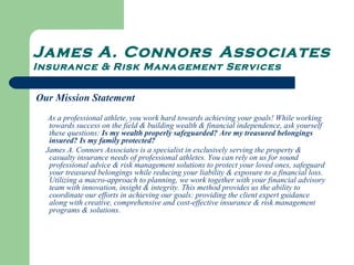 Insurance Solutions For The Pro Athlete | PPT | Financial Industry | Industries