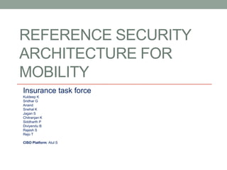 Reference Security Architecture for Mobility- Insurance | PDF