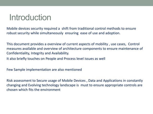Reference Security Architecture for Mobility- Insurance | PPT