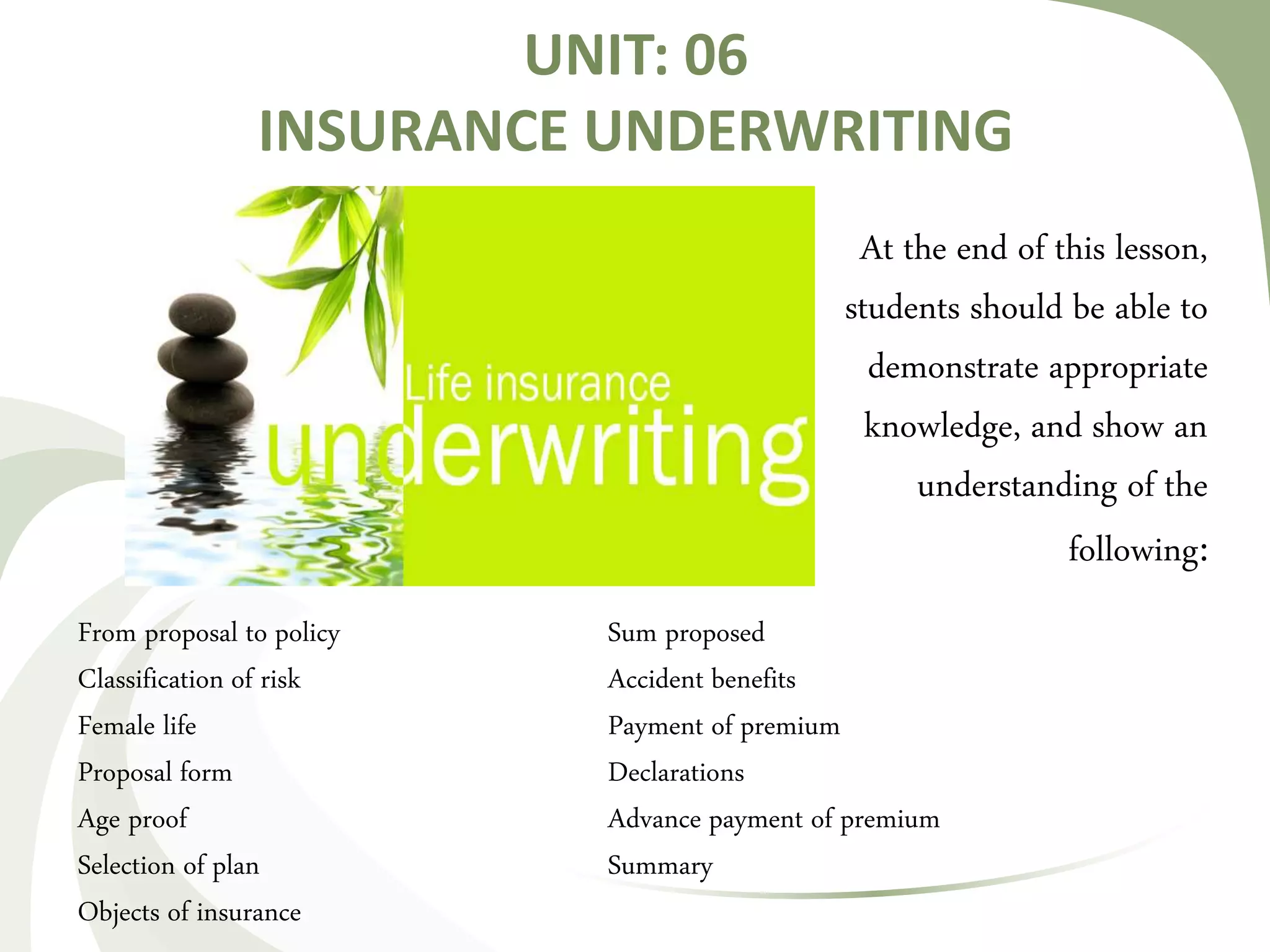 Insurance underwriting | PPTX