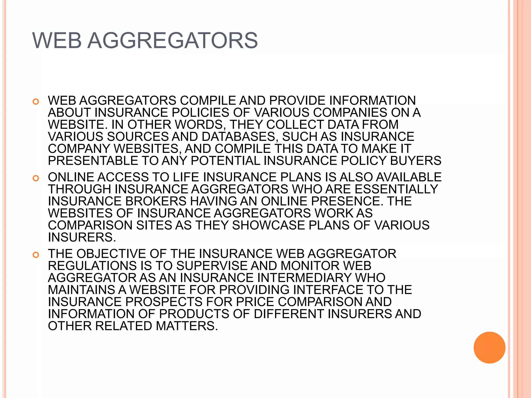 Insurance web aggregators Latest Regulations | PPTX