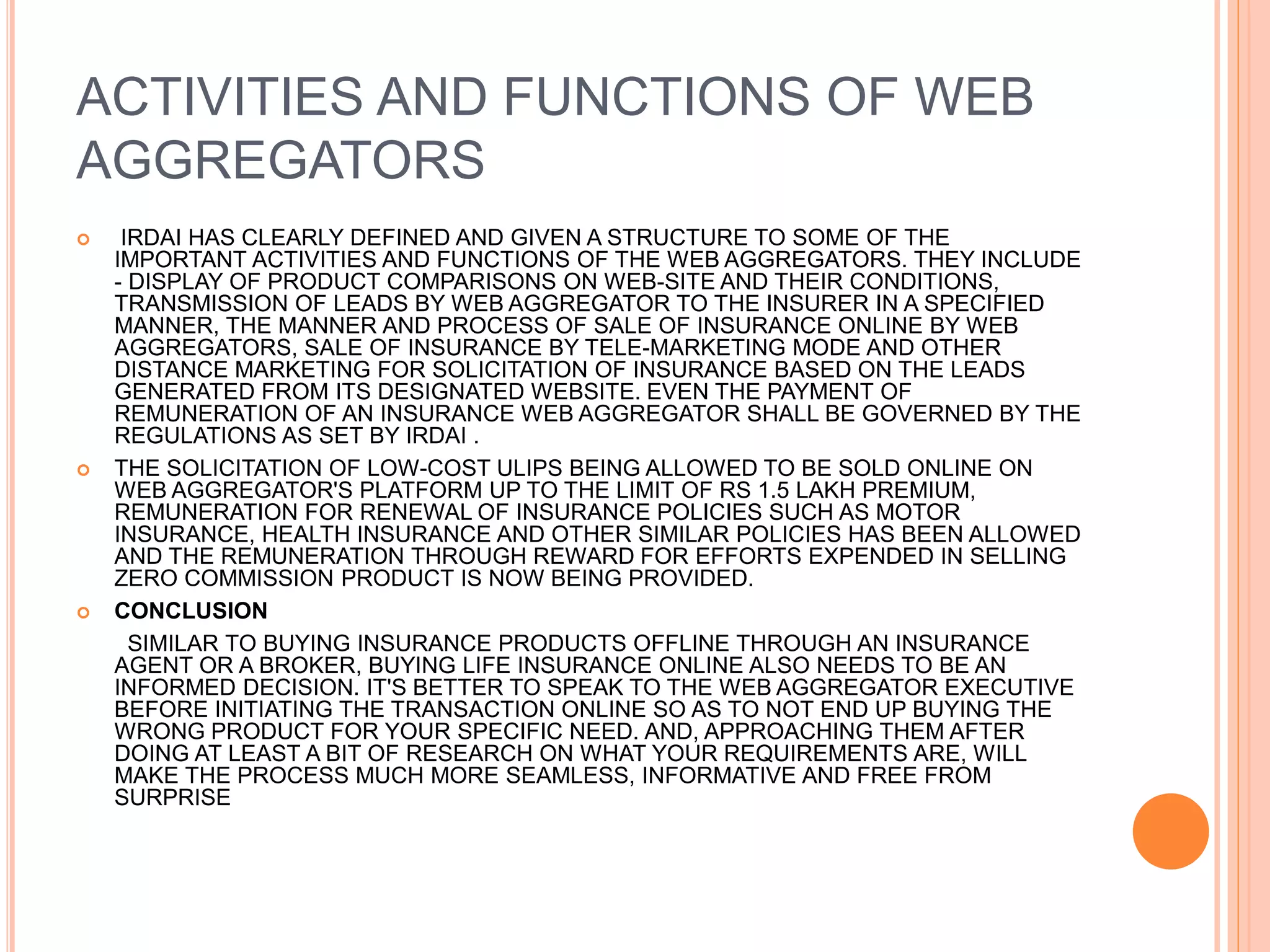 Insurance web aggregators Latest Regulations | PPTX