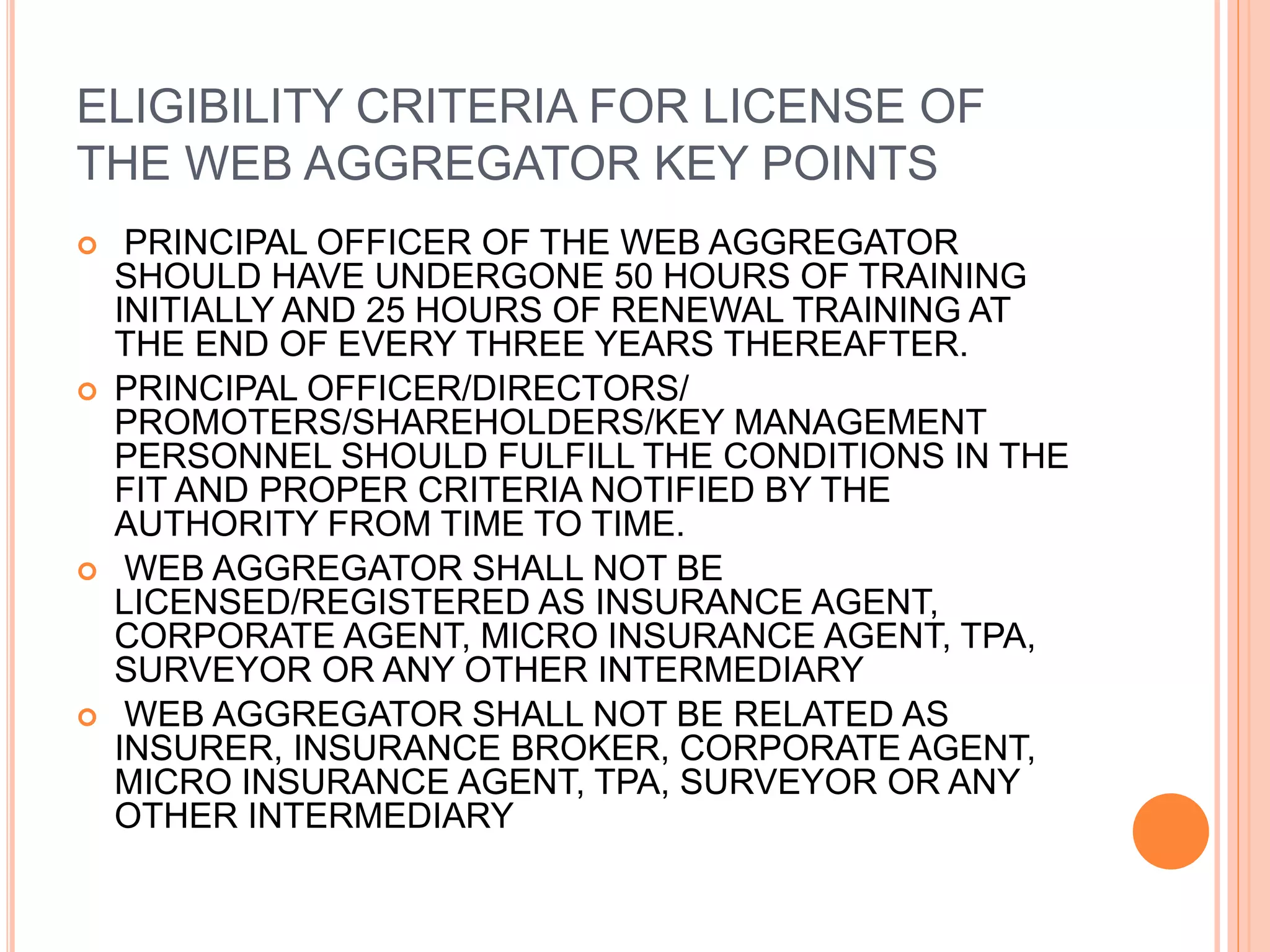 Insurance web aggregators Latest Regulations | PPTX