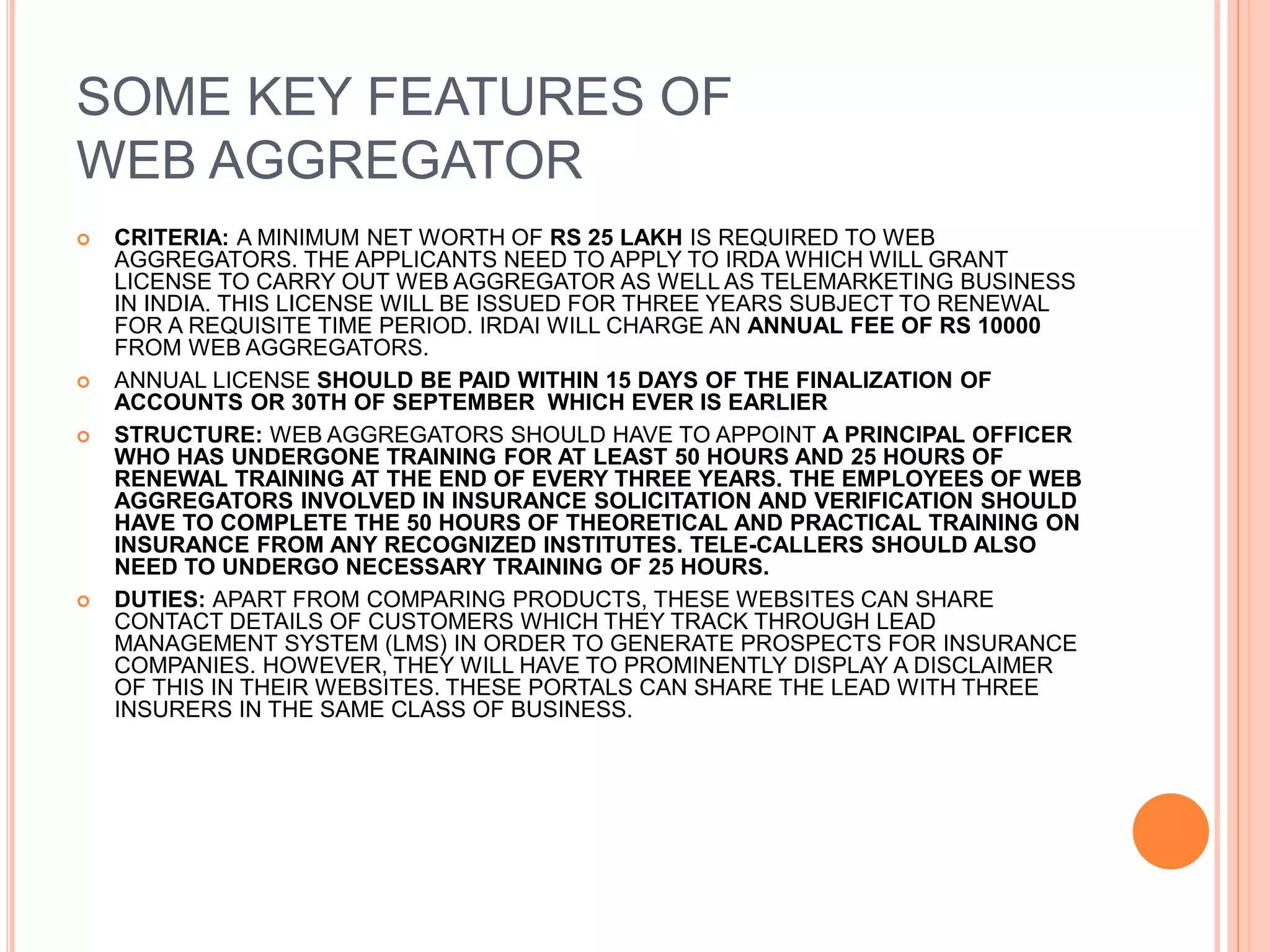 Insurance web aggregators Latest Regulations | PPTX