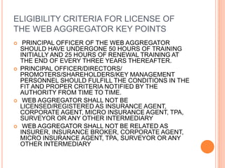 Insurance web aggregators Latest Regulations | PPTX