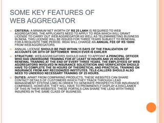 Insurance web aggregators Latest Regulations | PPTX