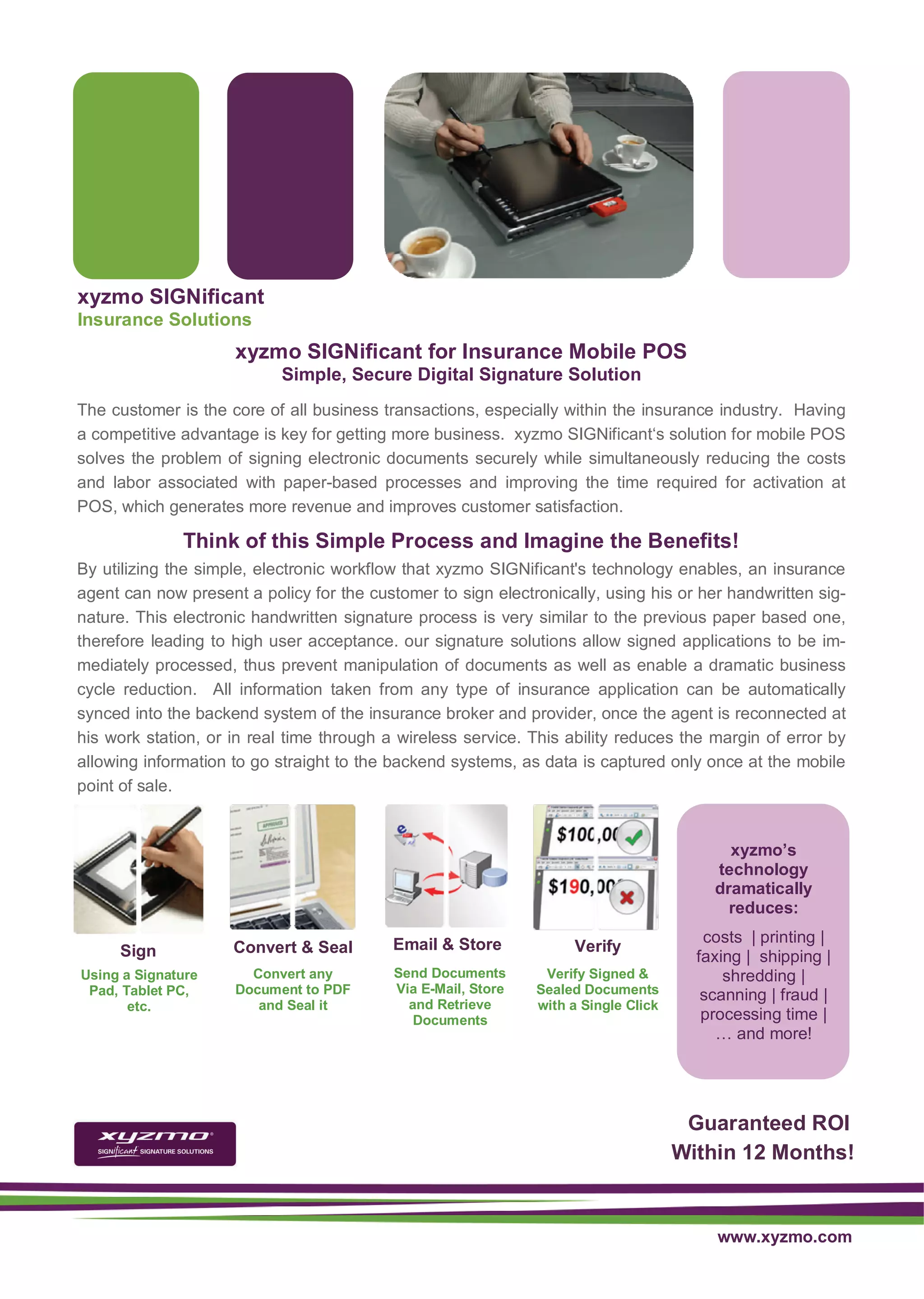 xyzmo 4 Insurance White Paper 2pages | PDF