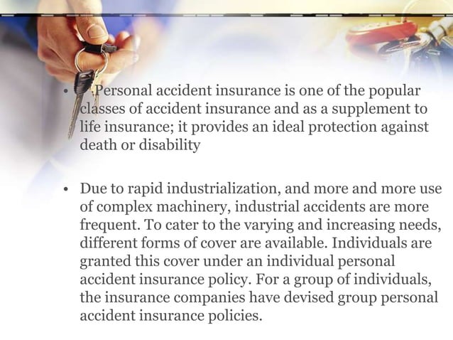 personal Accident Insurance | PPTX | Motor Insurance | Insurance