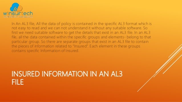 Insured Information in an ACORD AL3 - WinsurTech | PPT
