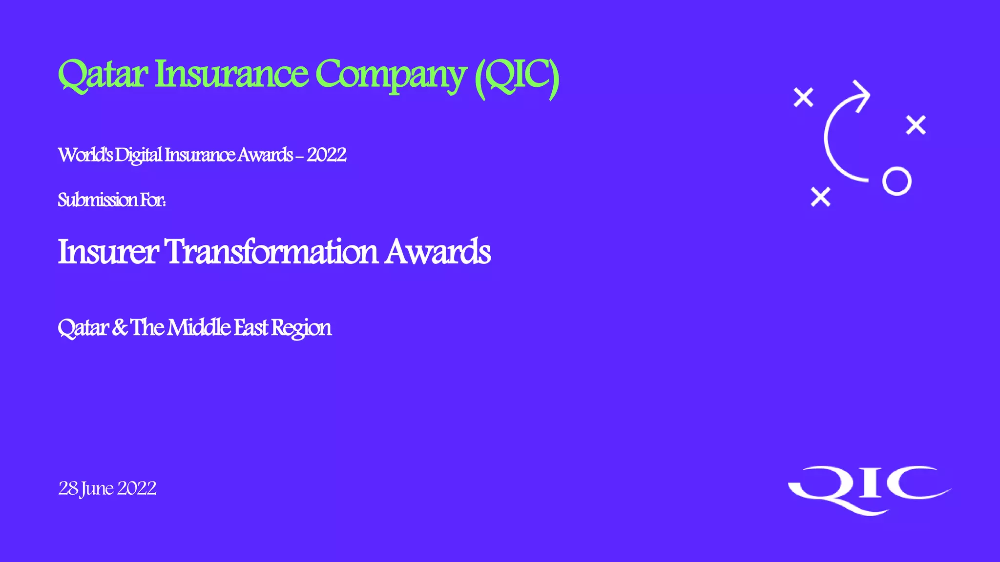 Qatar Insurance Company QIC - Insurer transformation Award 2022 | PPT