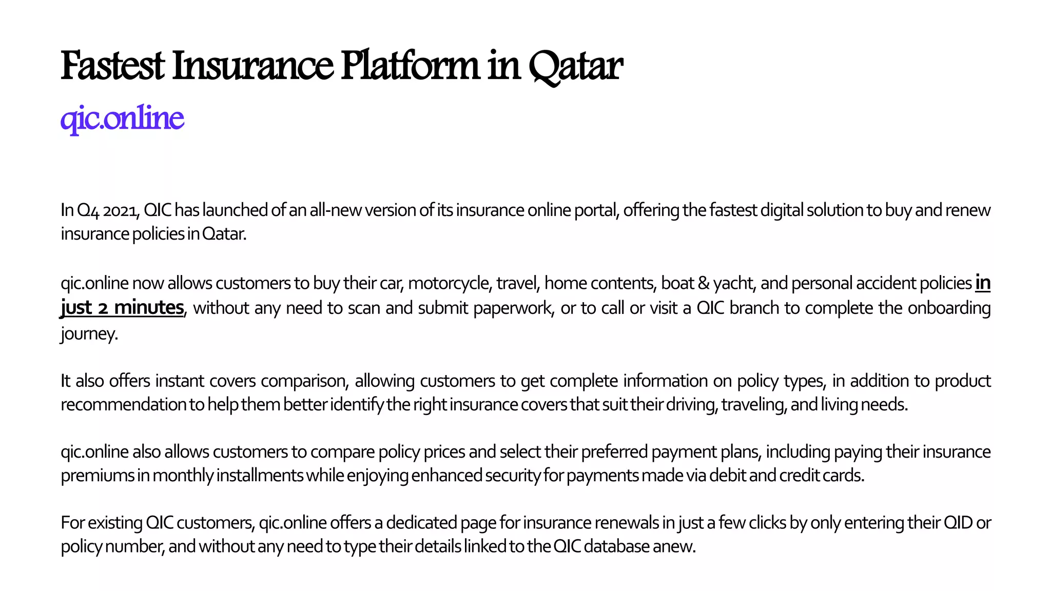 Qatar Insurance Company QIC - Insurer transformation Award 2022 | PPT