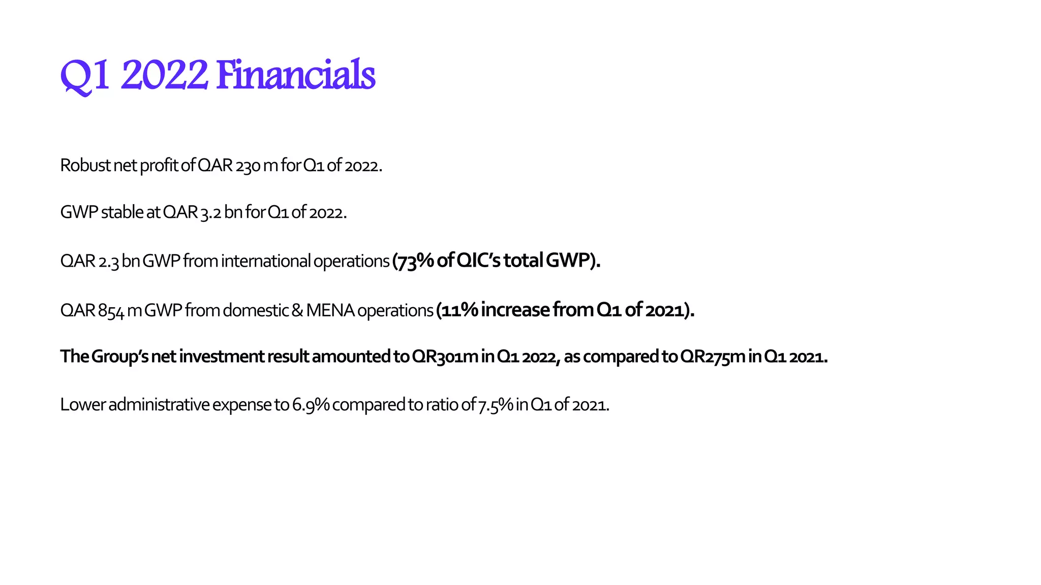 Qatar Insurance Company QIC - Insurer transformation Award 2022 | PPT