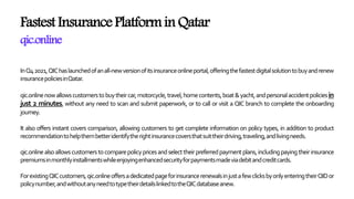 Qatar Insurance Company QIC - Insurer transformation Award 2022 | PPTX