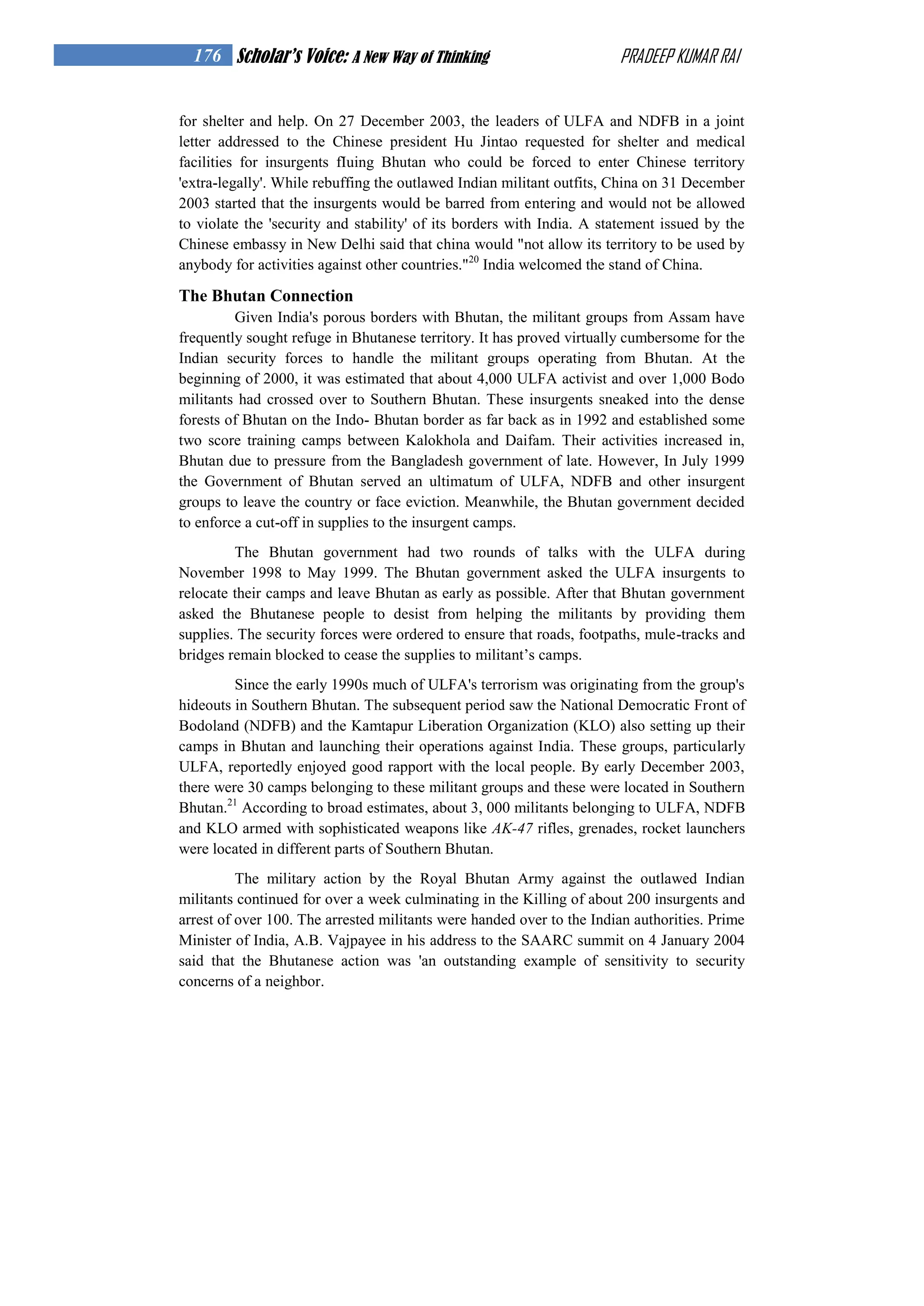 Insurgency in north east | PDF