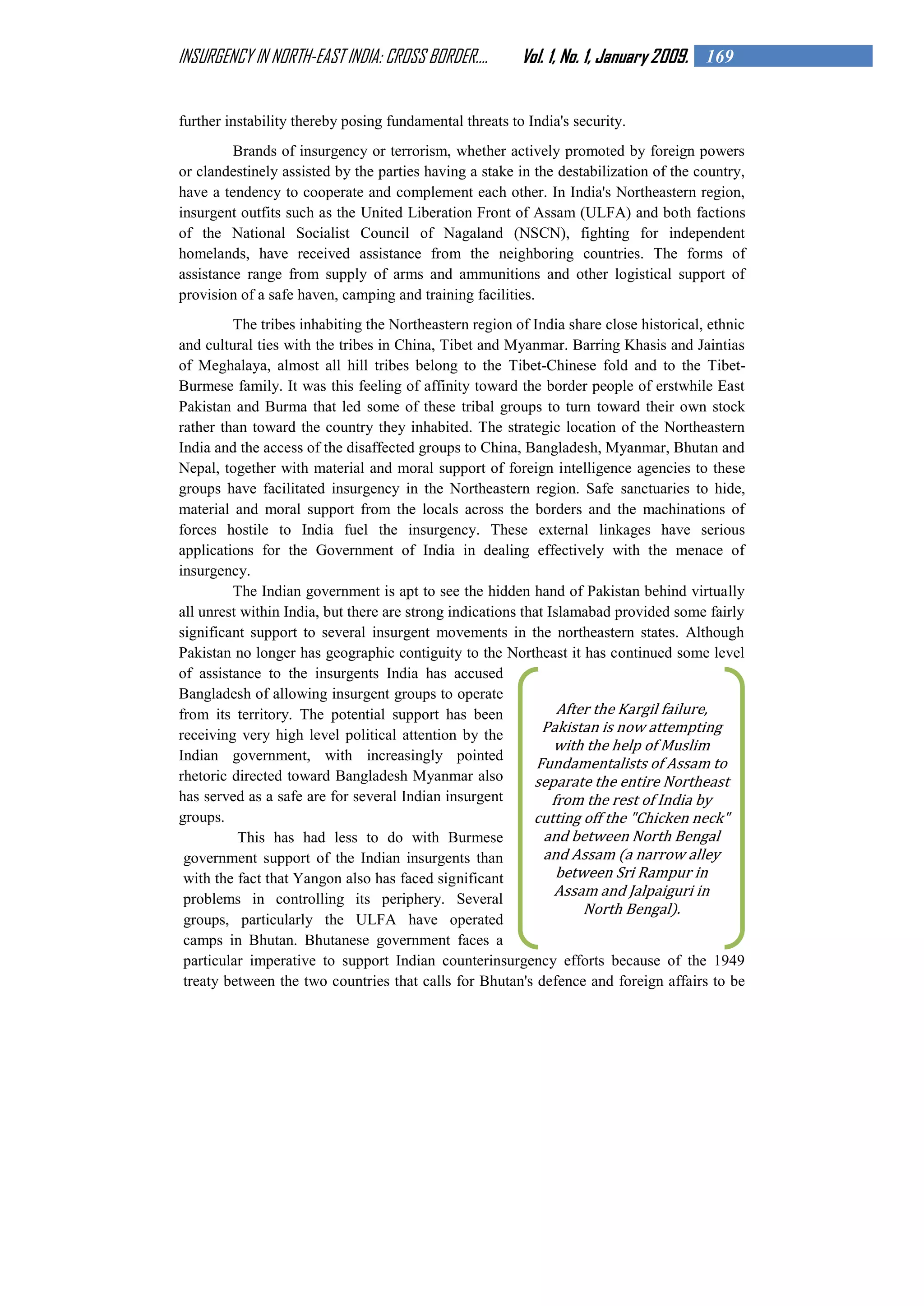 Insurgency in north east | PDF