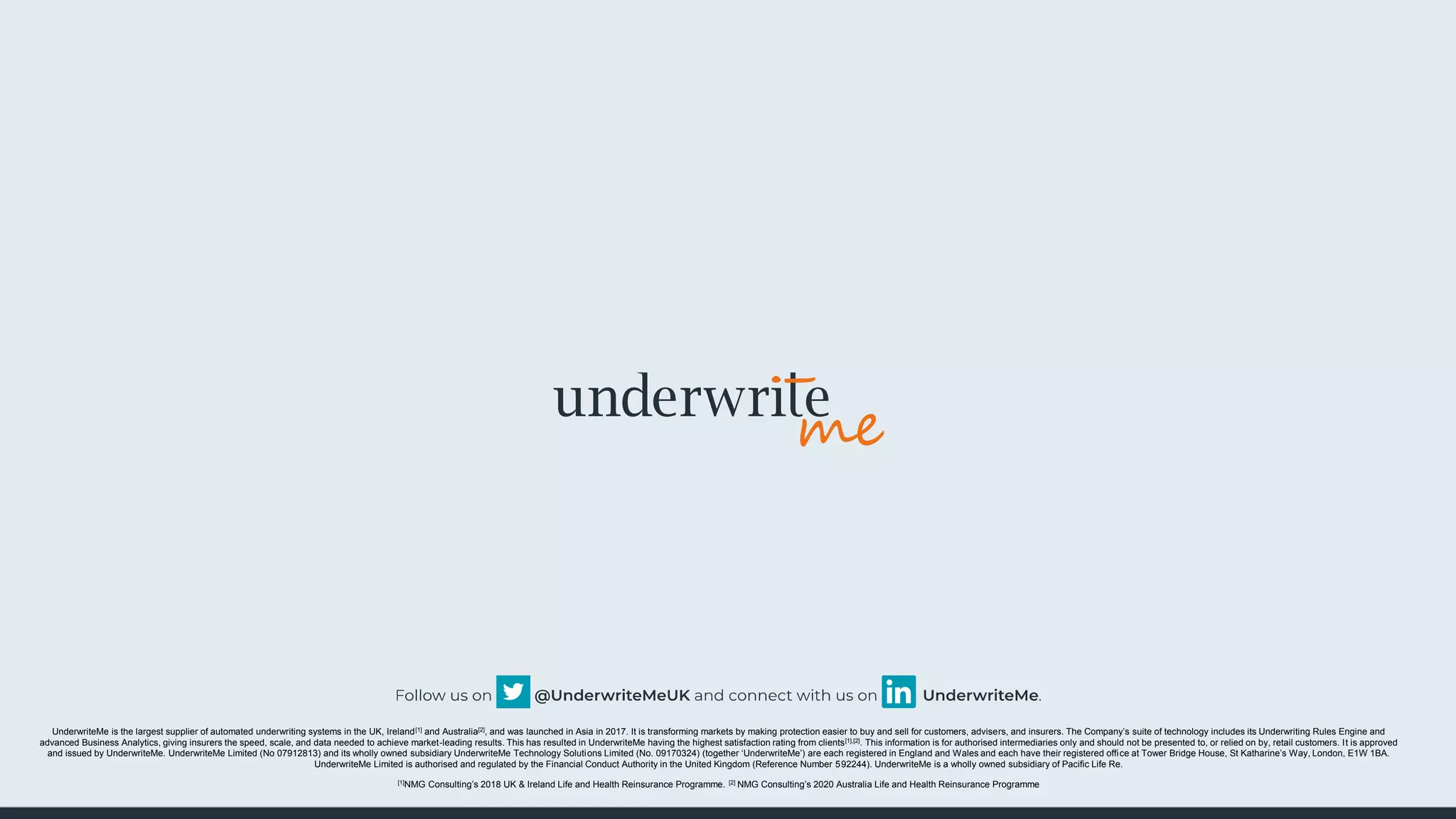 The Digital Innovation Award - UnderwriteMe | PPT