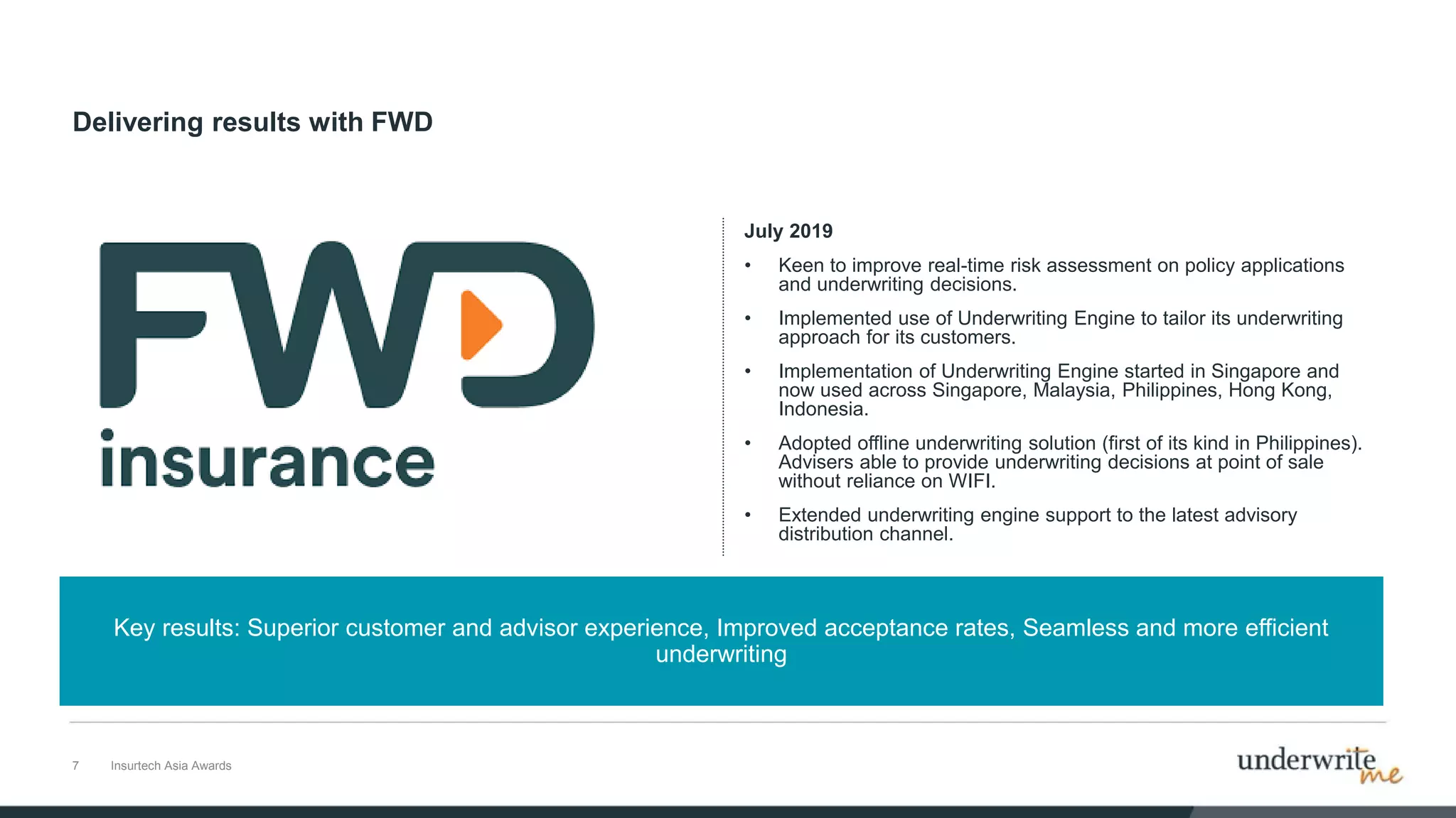 The Digital Innovation Award - UnderwriteMe | PPT