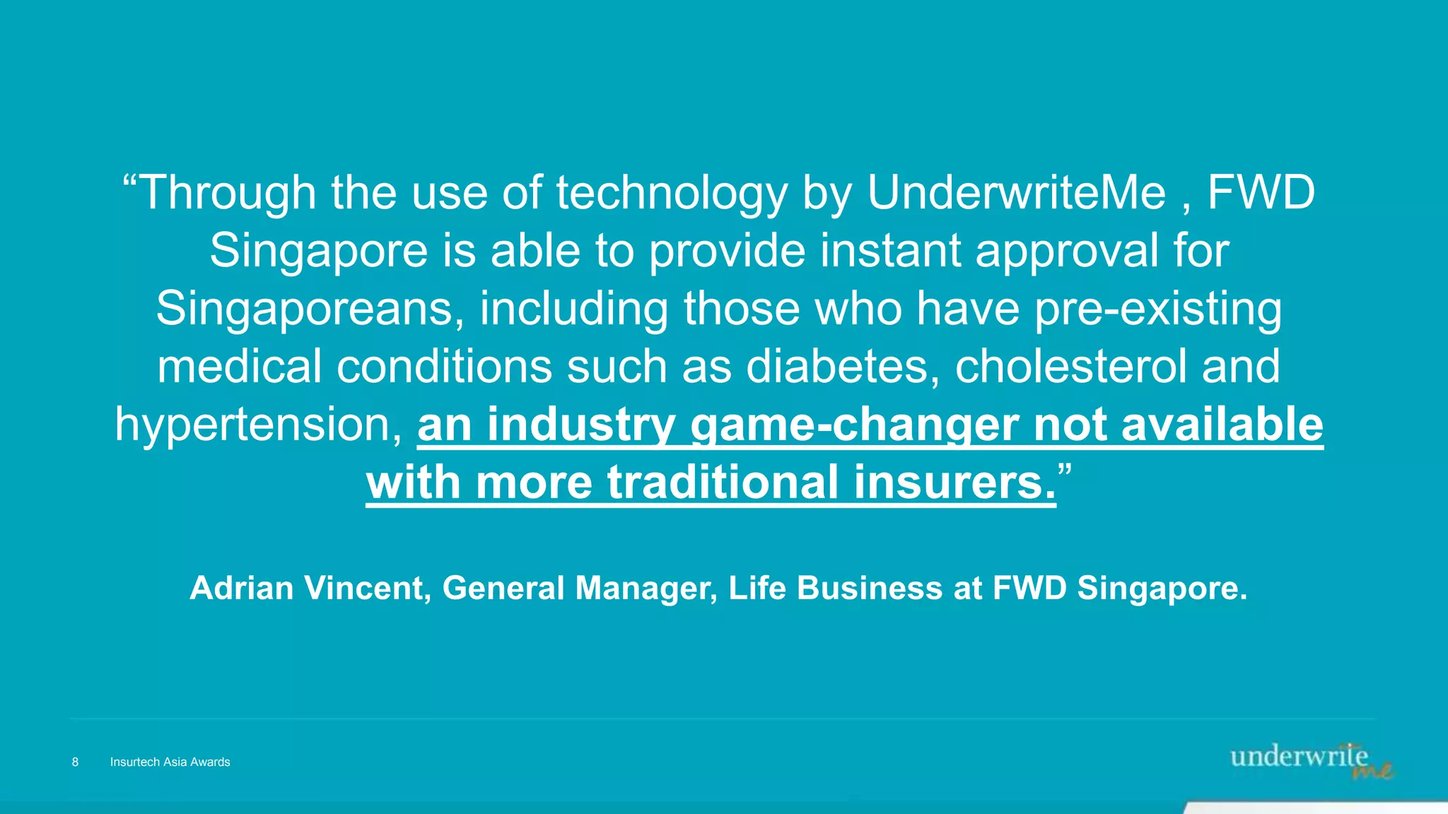 The Digital Innovation Award - UnderwriteMe | PPT