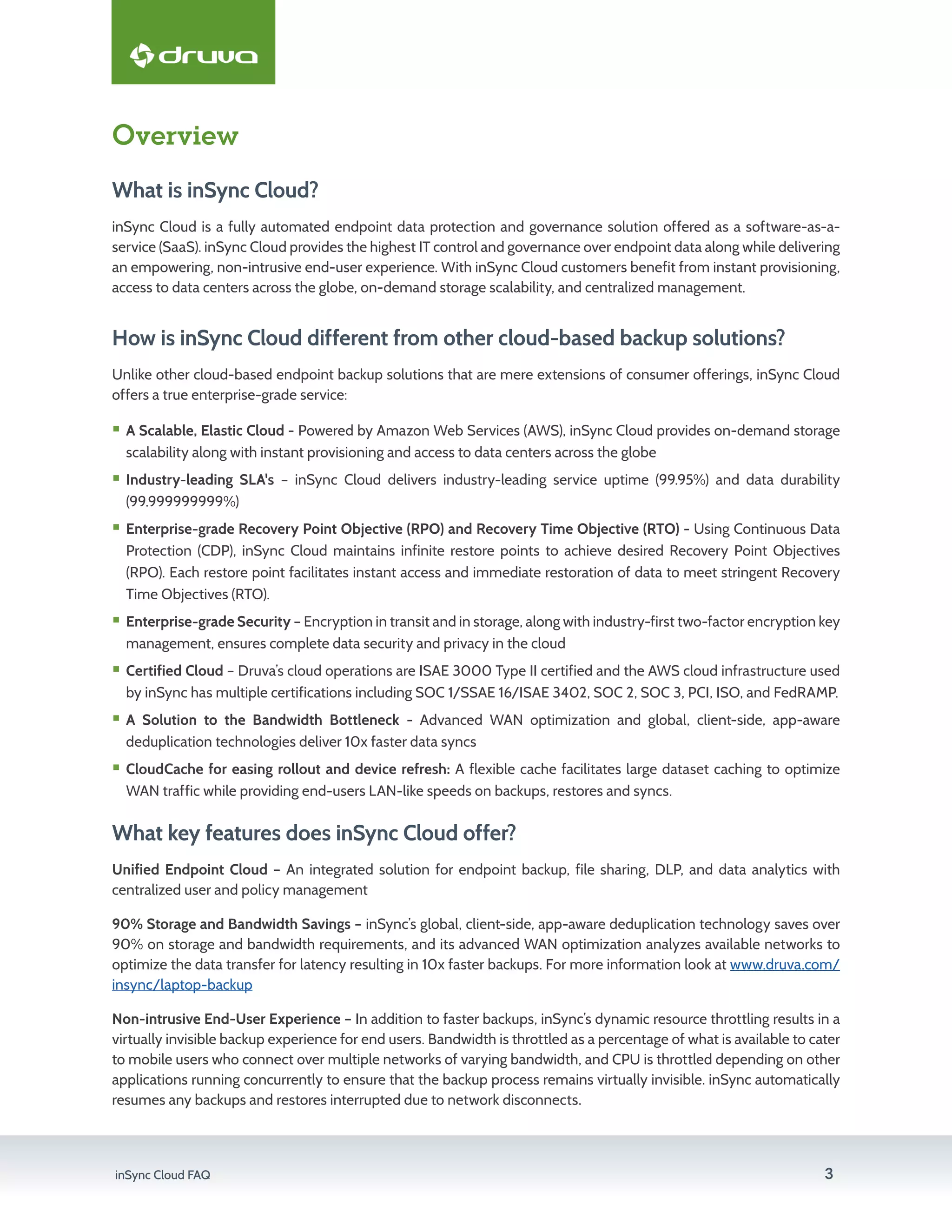 inSync Cloud FAQ | PDF