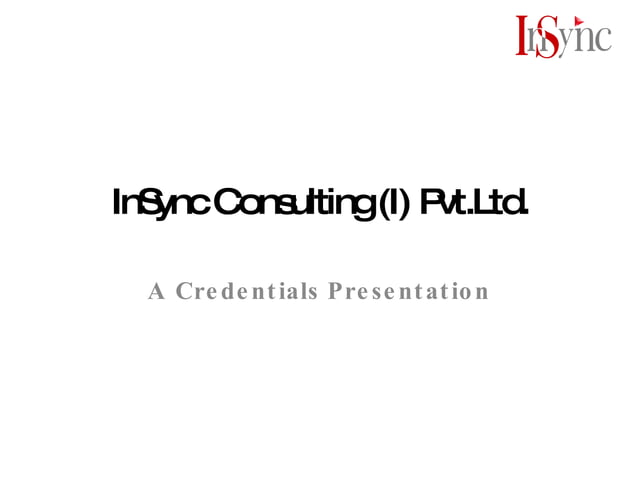 In Sync Consulting - Profile | PPT