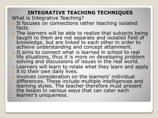 INTEGRATIVE TEACHING BY: Jepoy Pajalla Floriano | PPTX