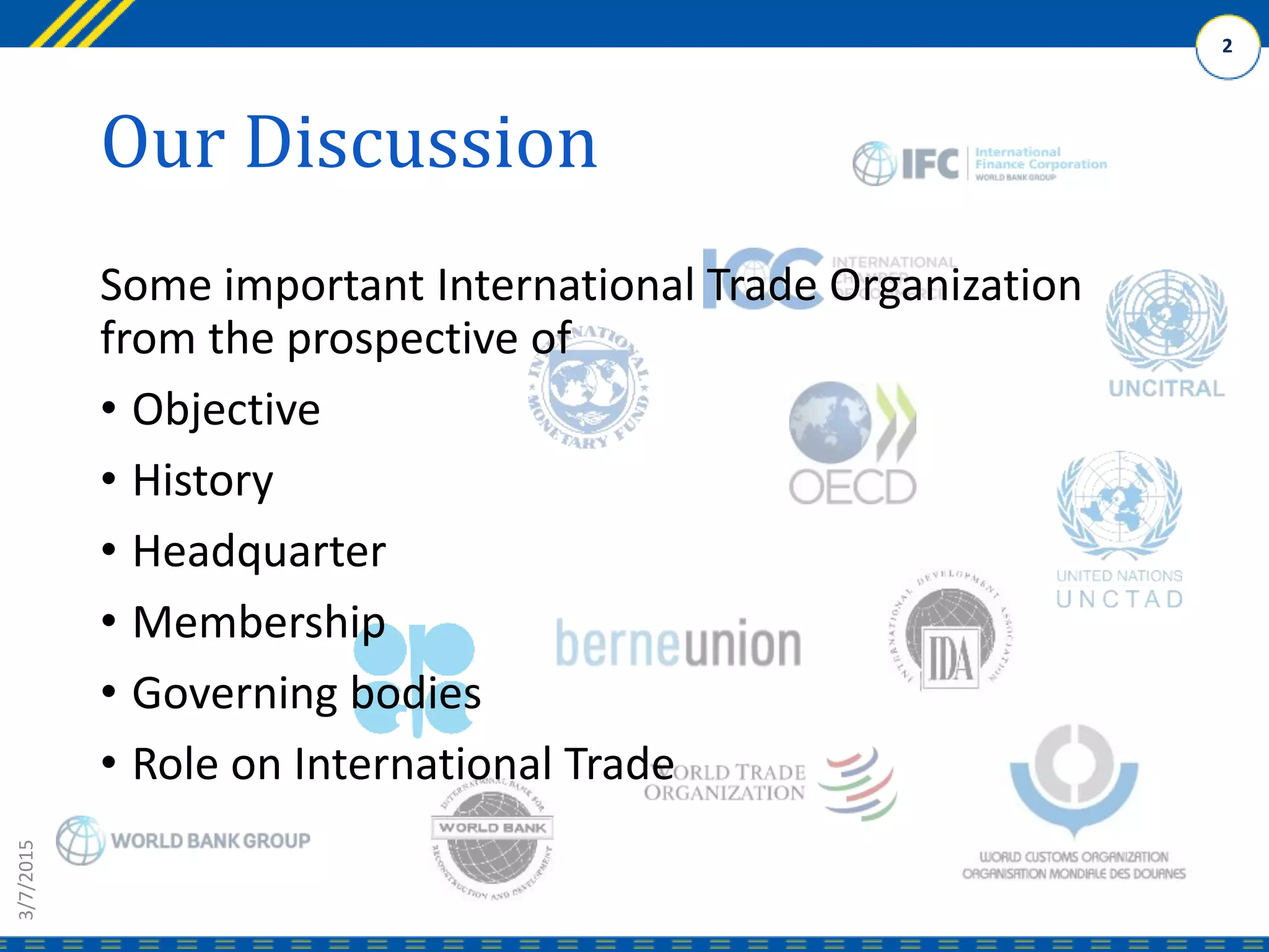 role of international oganizations on international trade | PPTX