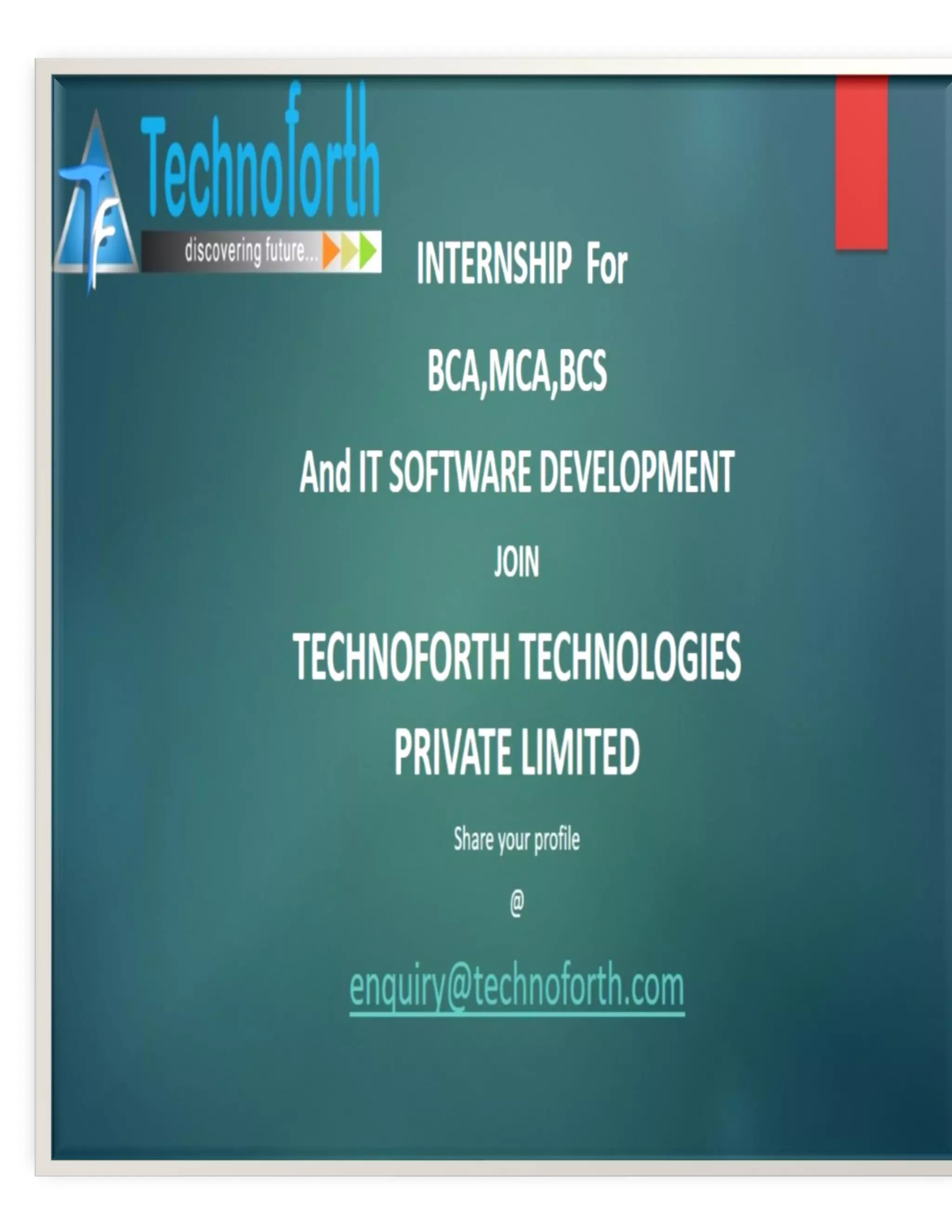 Internship for Software development | PDF