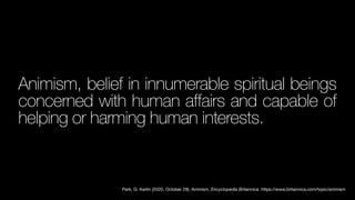 INT-244 Topic 7a Animism and New Religious Movements | PPT