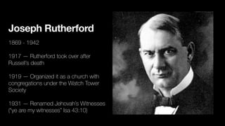 INT-244 Topic 7c Jehovah's Witnesses | PPT