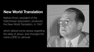 INT-244 Topic 7c Jehovah's Witnesses | PPT