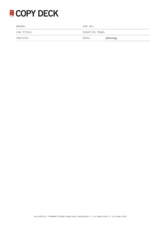 Int copy deck | DOTX