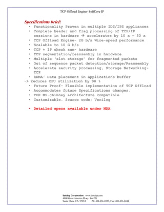 Int 1010 Tcp Offload | PDF | Computer Networking | Computing