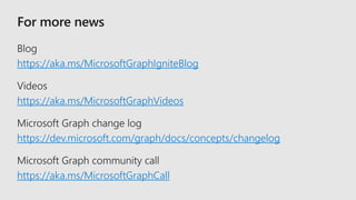 Microsoft Graph: The API for Microsoft 365 | PPTX